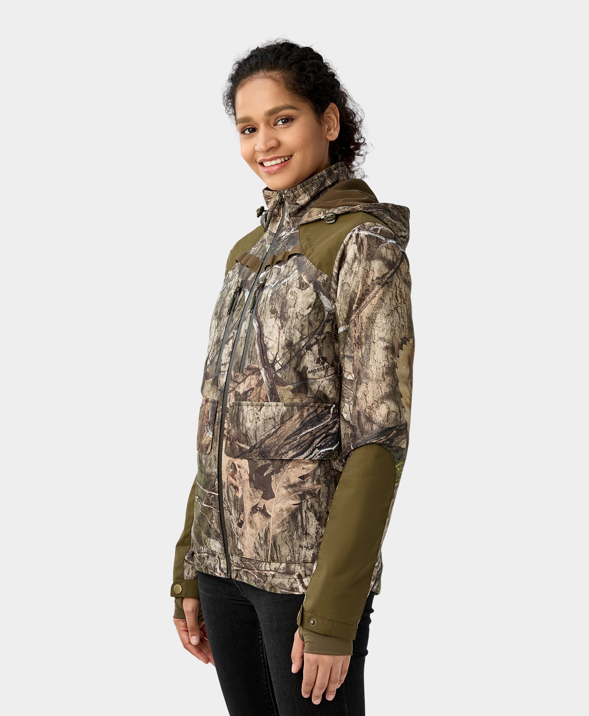 Women's Heated Hunting Jacket - Camouflage, Mossy Oak Country DNA | ororo