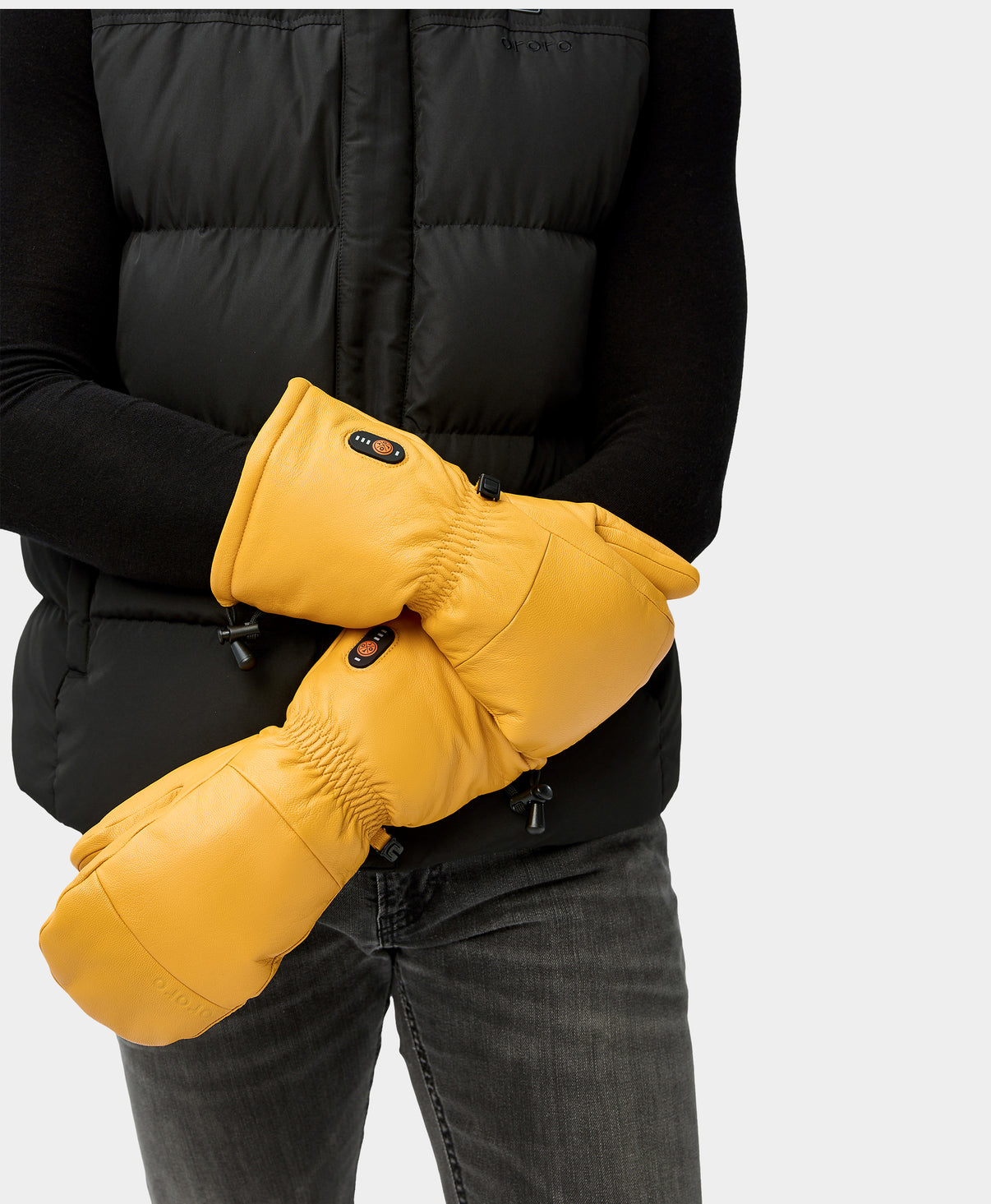 "Duluth" Unisex Heated Chopper Mittens - Yellow | ororo