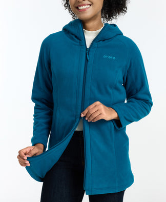 Heated Long Hooded Fleece Jacket | Women's Jacket | ororo®
