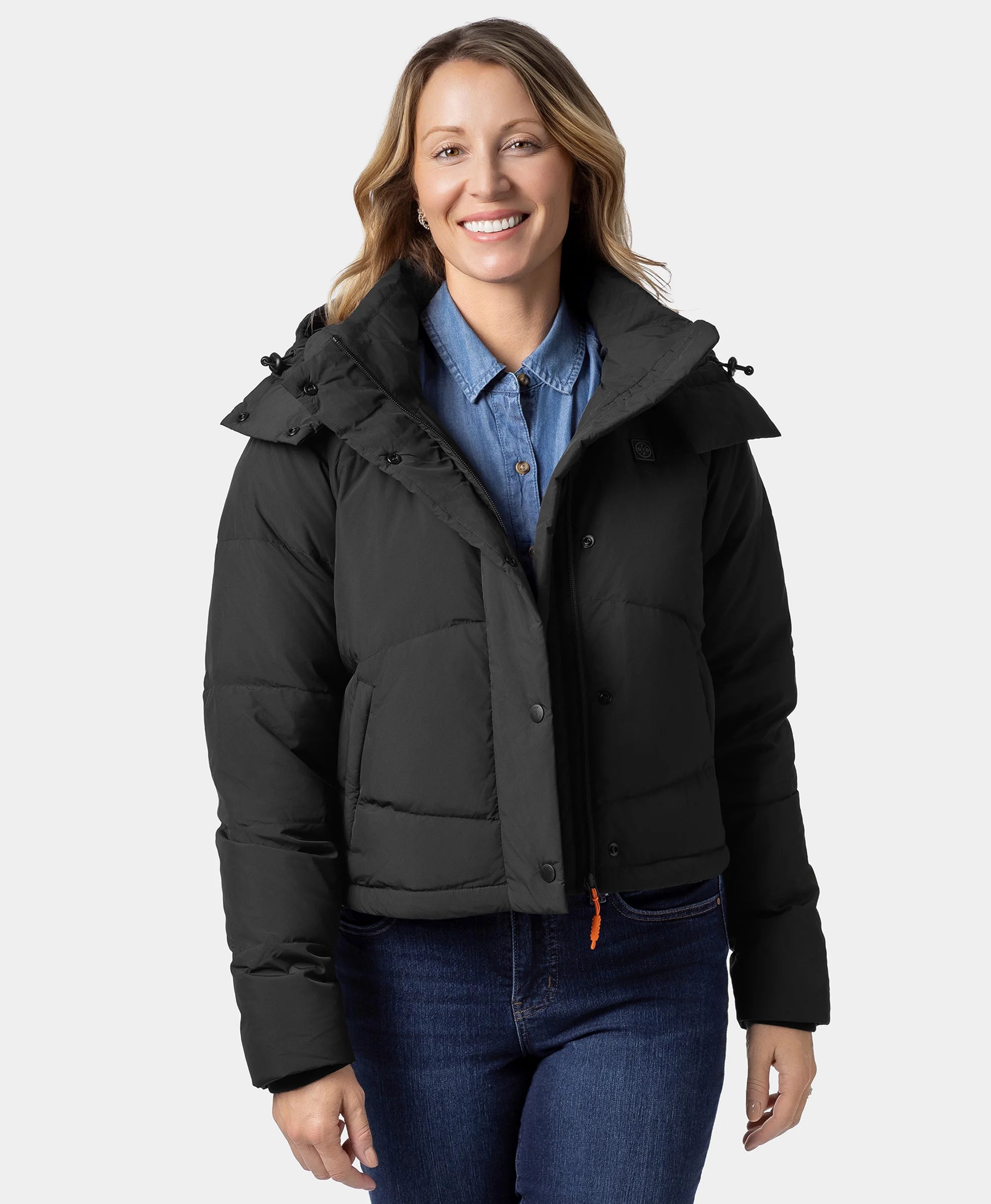 Women's 4-Zone Heated Puffer Down Hooded Jacket (Apparel Only) | ororo