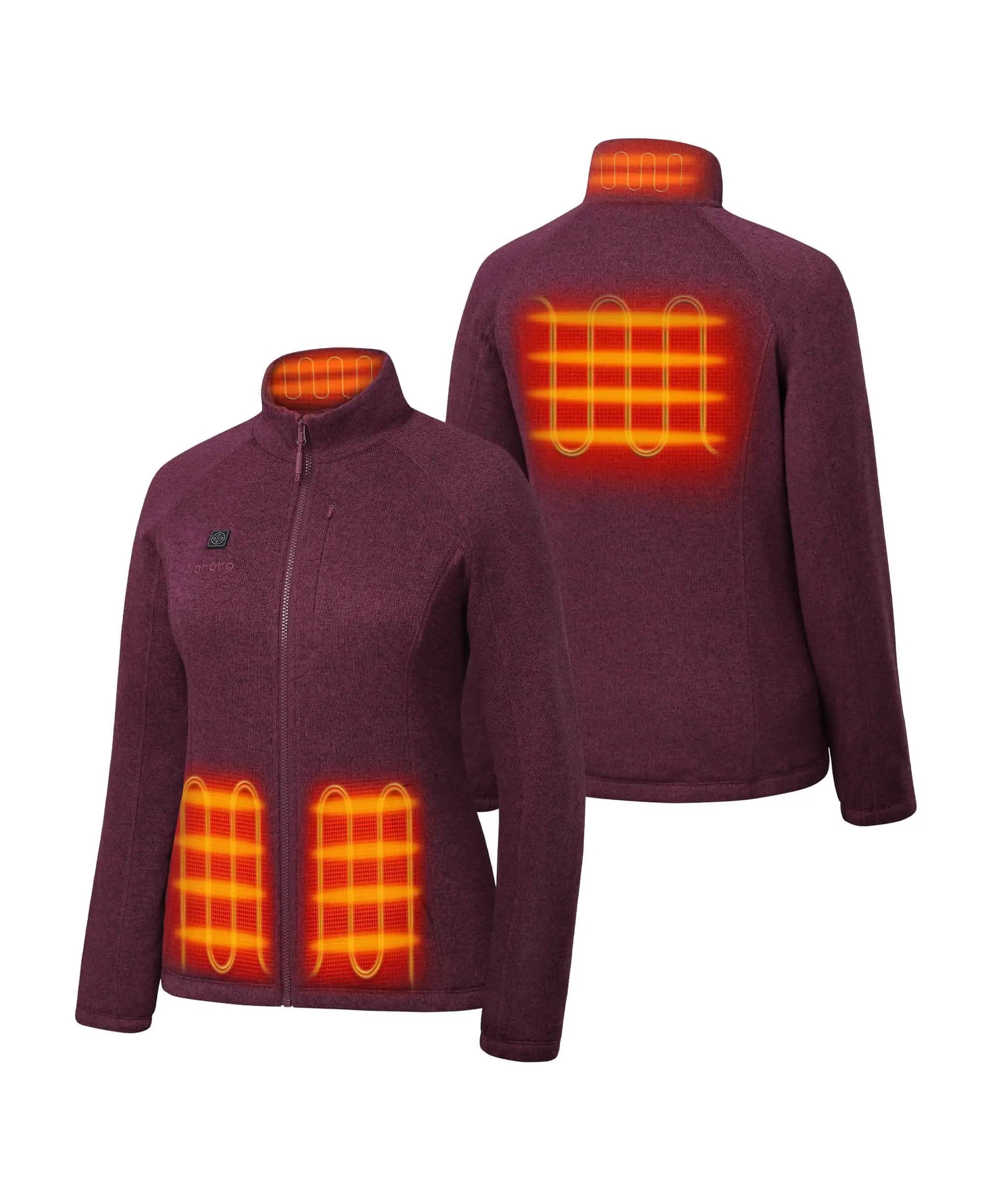 Augusta Tournament Women's 4-Zone Heated Sweater Fleece Jacket | ororo