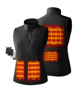 Women's Heated Softshell Vest | 4 Heating Zones | ororo®