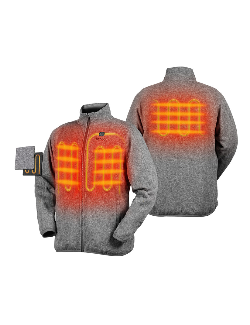 Men's Heated Full-Zip Fleece Jacket | Heated Jacket | ororo®